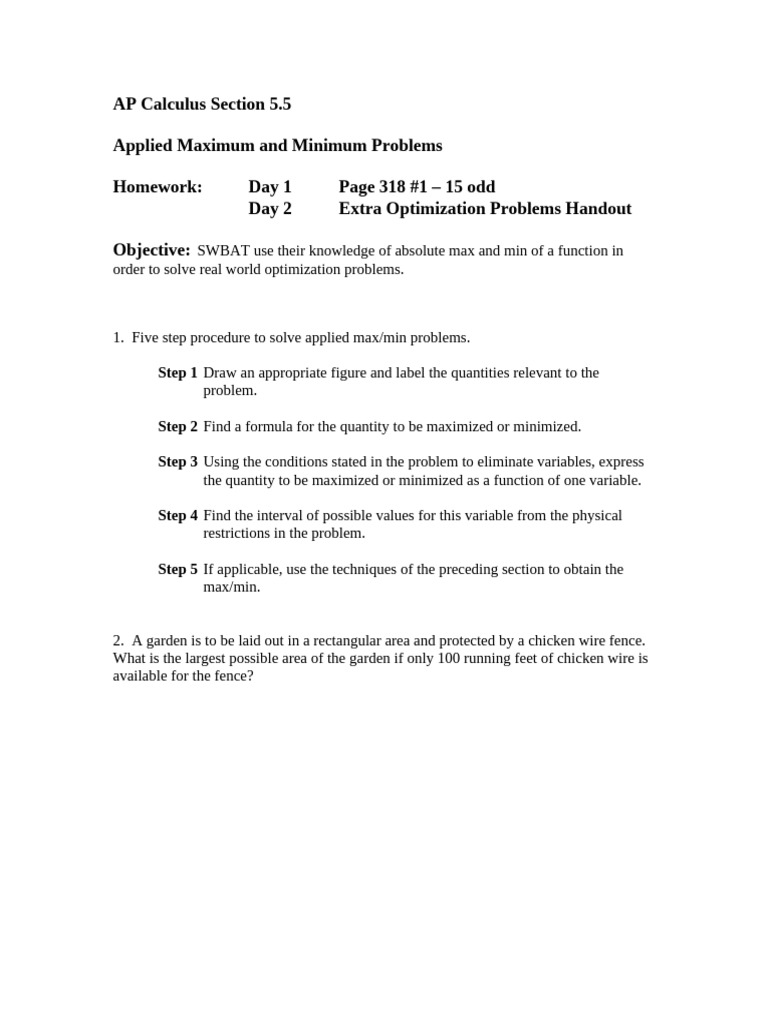 AP Calculus Section 5.5 | PDF