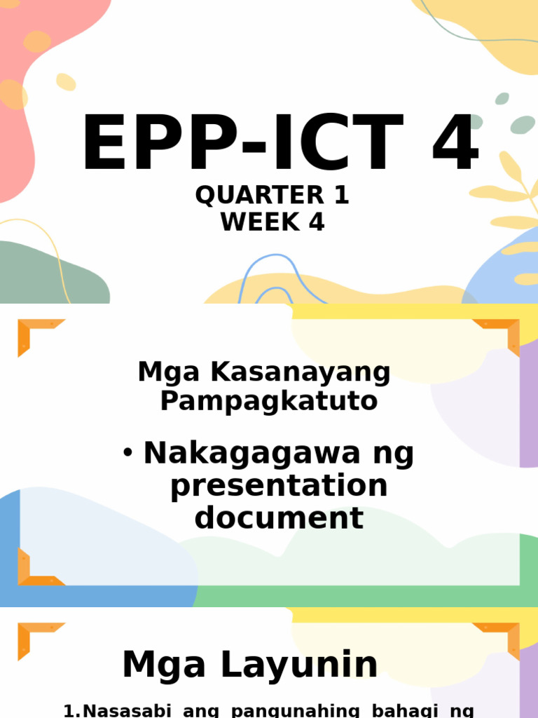 Epp - Ict 4 - Q1 - Week4 | PDF | Microsoft Power Point | Application Software