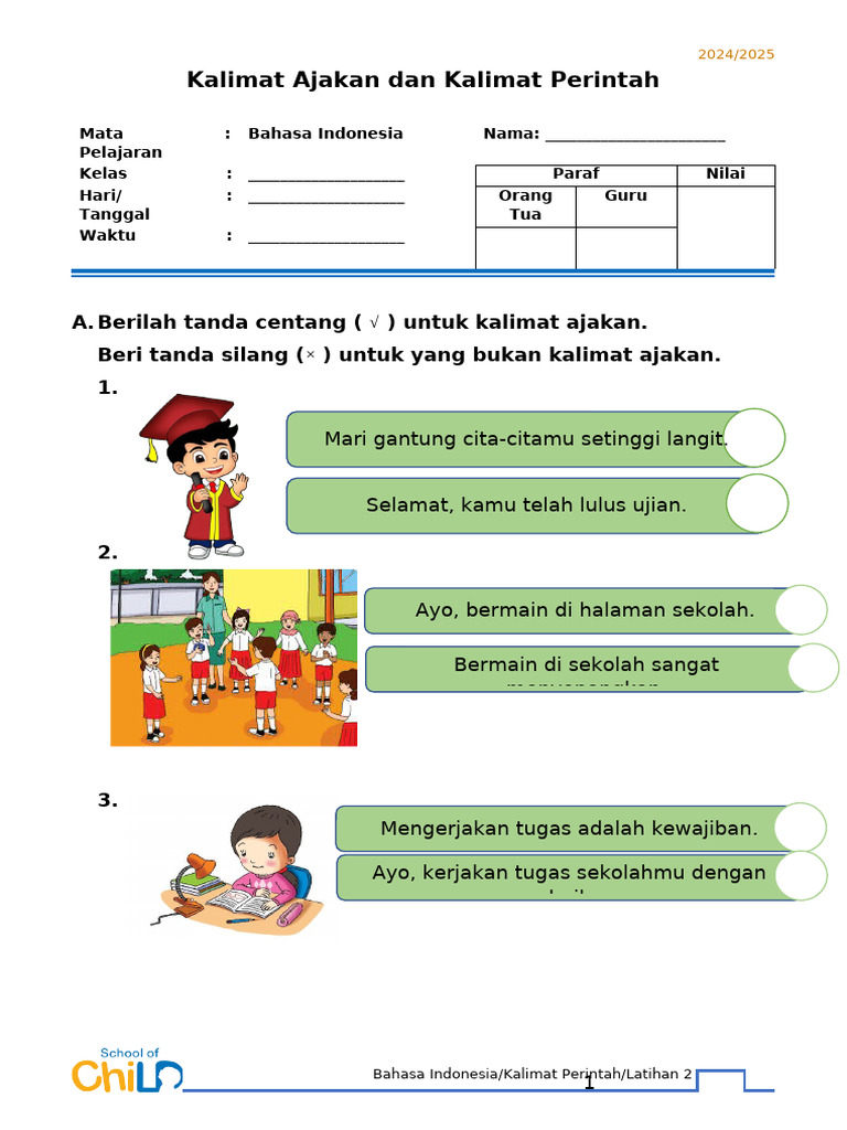 7 - Kalimat Perintah (Worksheet) | PDF