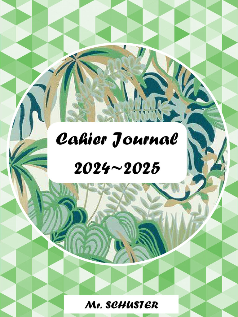 Cahier Journal Page de Garde | PDF