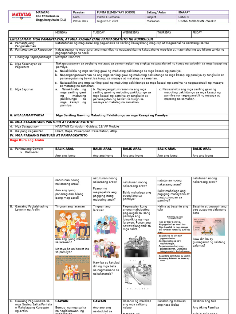 DLL - GMRC 4 - Q1 - WK2 | PDF