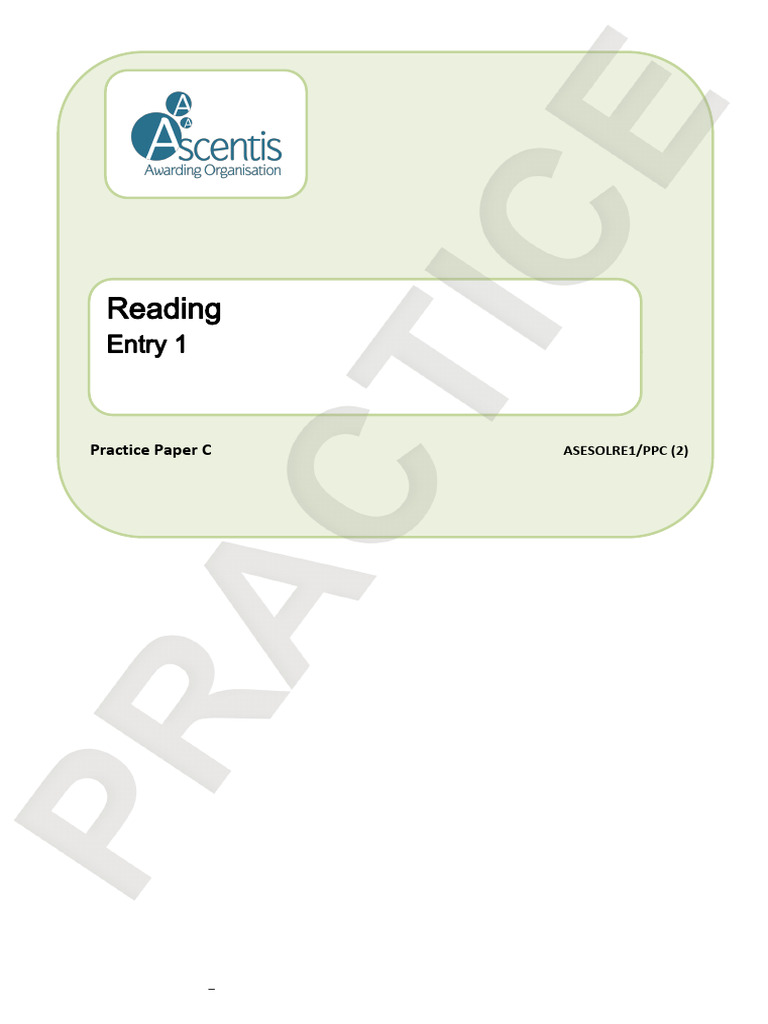 E1 ESOL Reading Assessor Guidance and Mark Scheme PPC | PDF