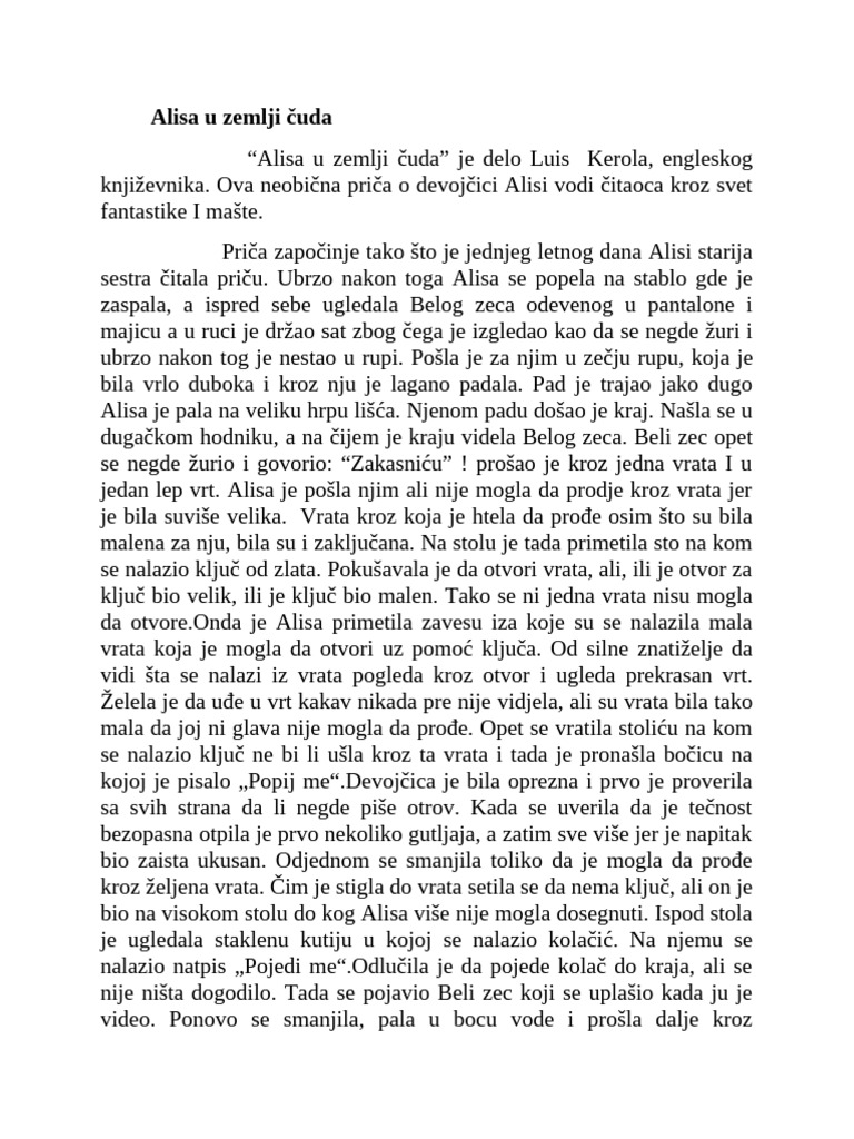 Alisa U Zemlji Čuda | PDF