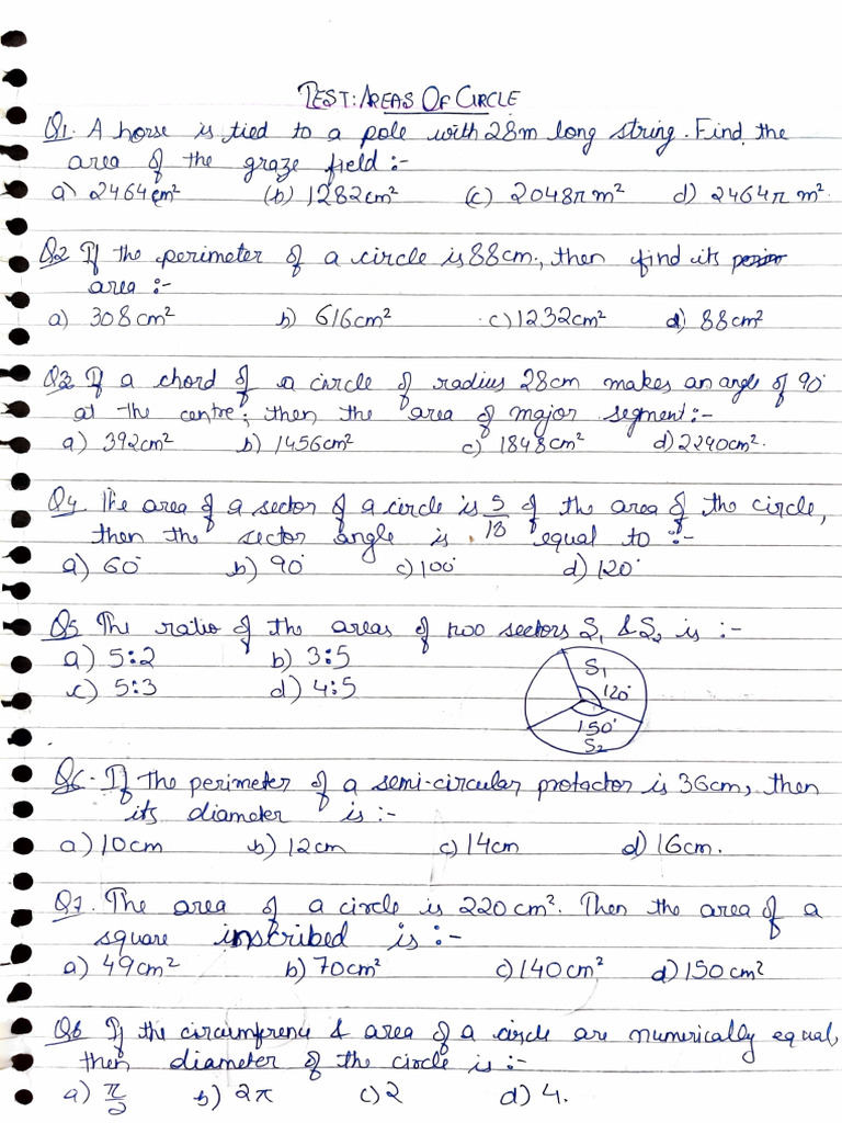 14 Copy Areas of Circle | PDF