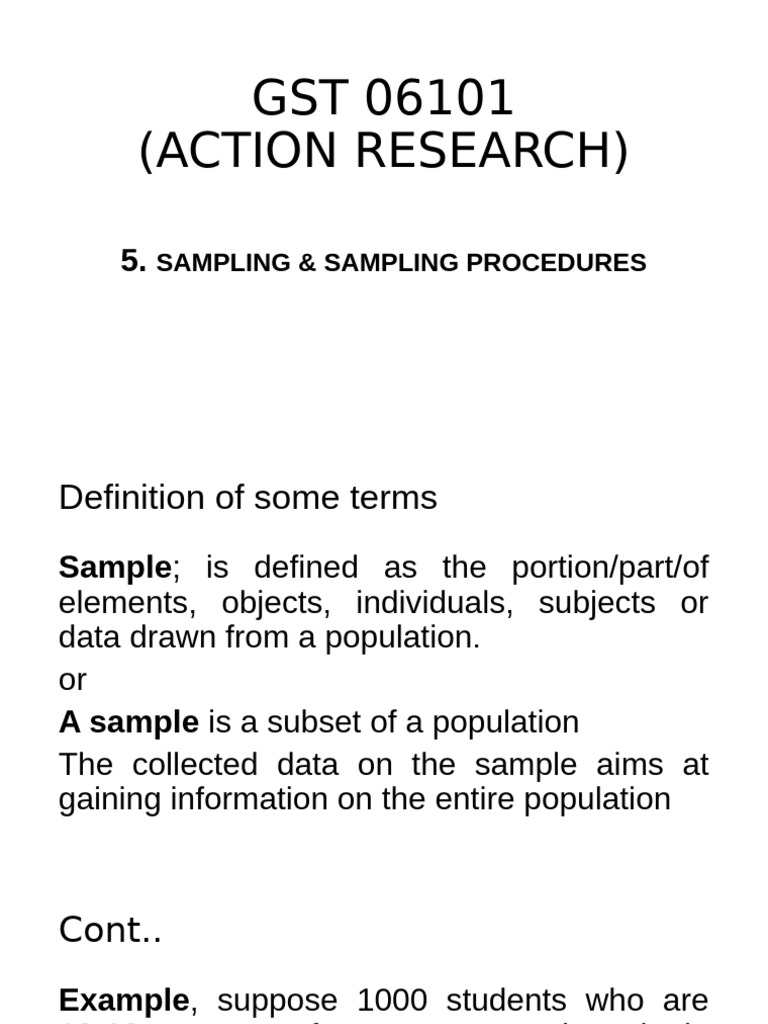 Sampling & Sampling Procedures | PDF