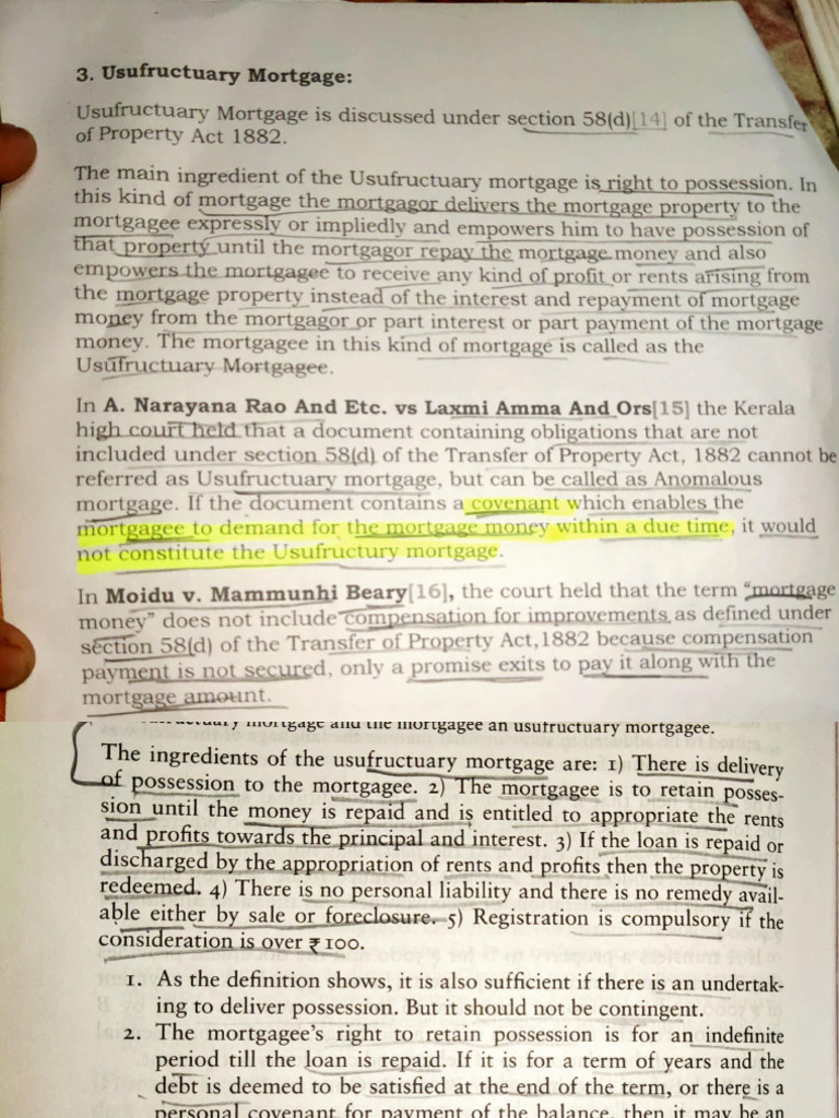 Usufructuary Mortgage | PDF