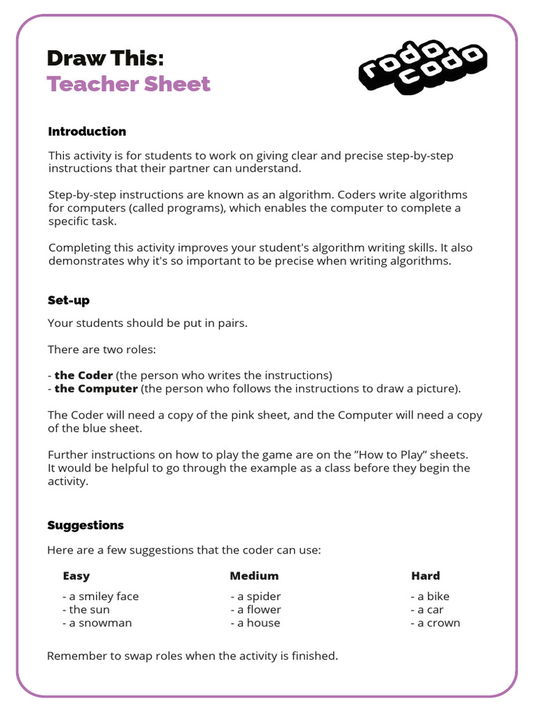 Rodocodo Unplugged Draw This | PDF