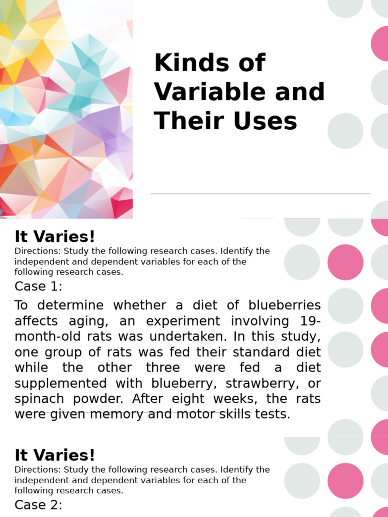 Kinds of Variable and Their Uses | PDF