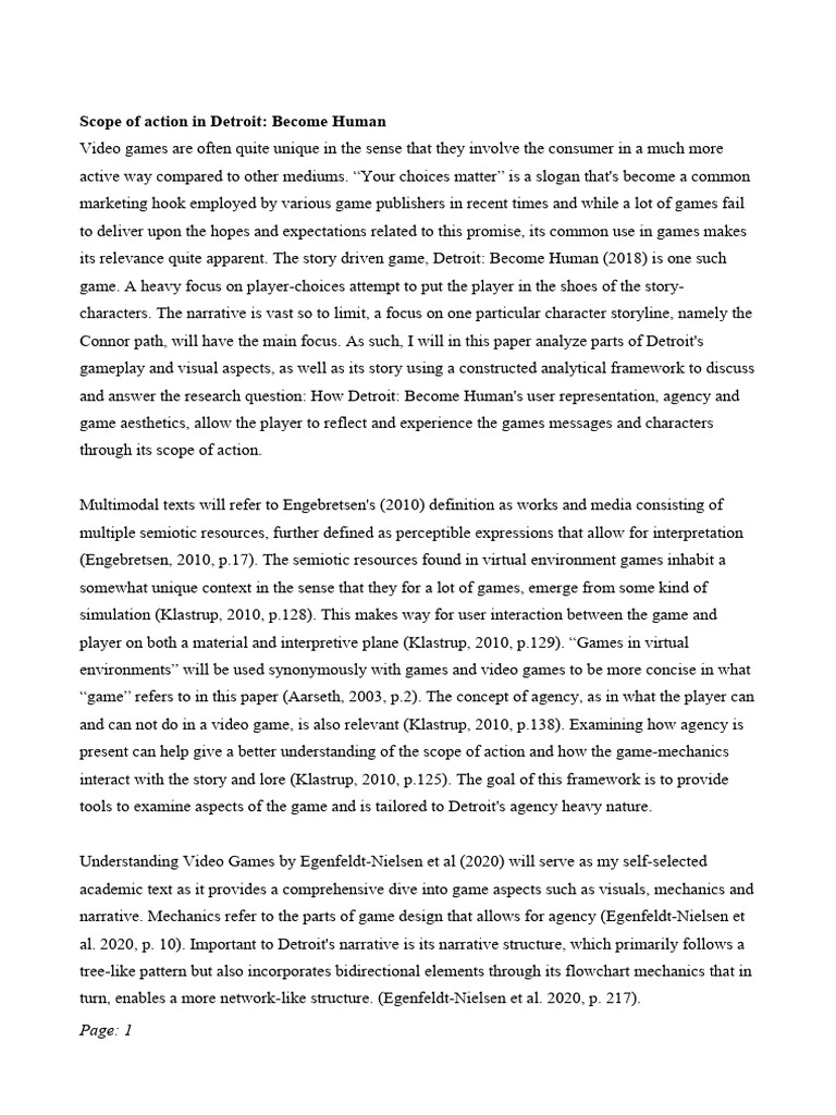 Scope of Action in Detroit Become Human, Bagus André Aarvak, 2024 | PDF