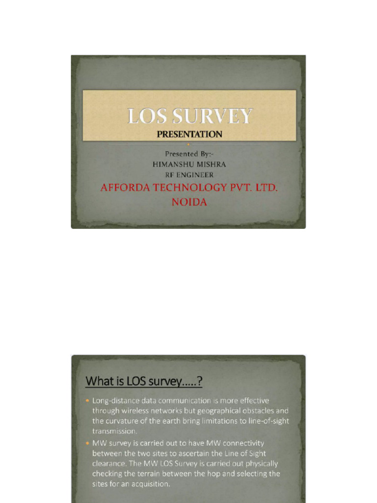 Los Survey MW NTT | PDF