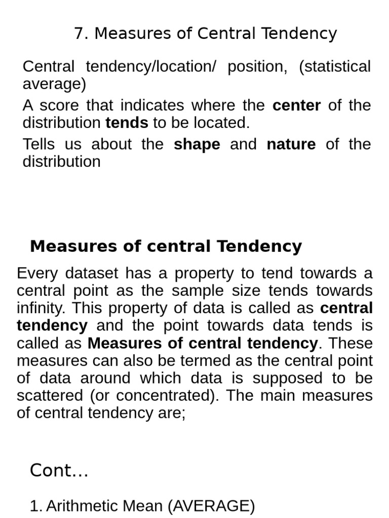 Measures of Central Tendency | PDF
