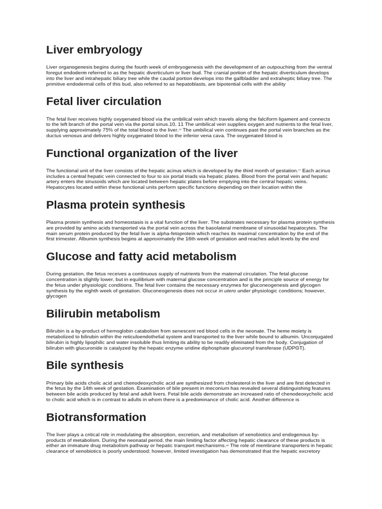 Liver Embryology | PDF