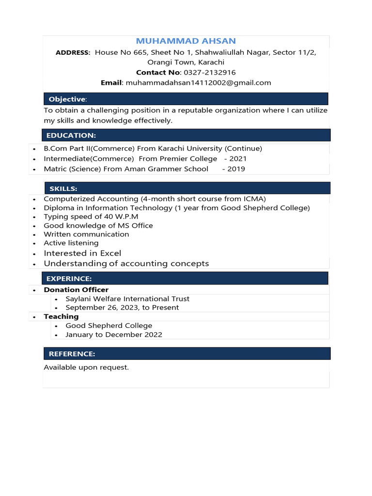 Muhammad Ahsan | PDF