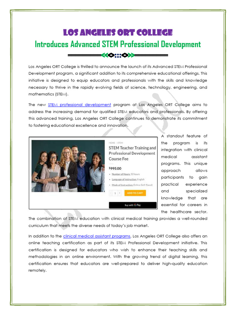 Advanced STEM Professional Development | PDF | Science, Technology, Engineering, And Mathematics ...