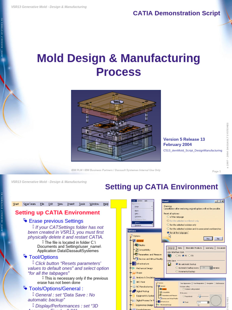 Mold Design & Manufacturing Process (Catia) | PDF