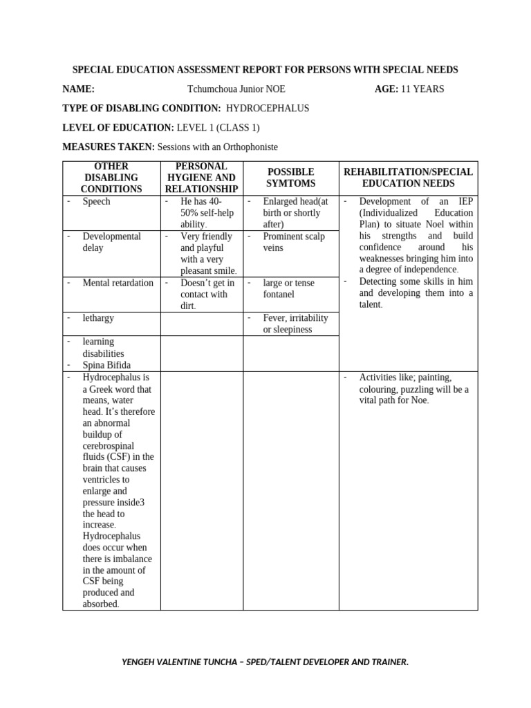 Sped Assessment | PDF