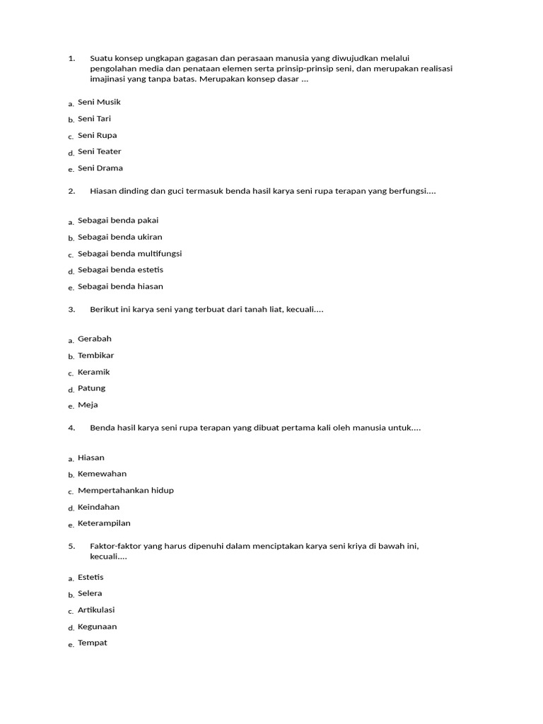 Uas Seni | PDF | Musical Instruments | Organology