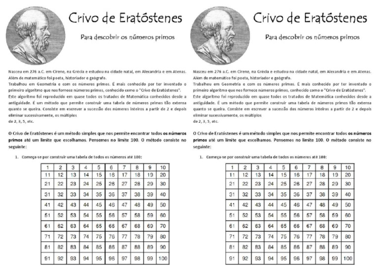 Crivo de Eratóstenes | PDF