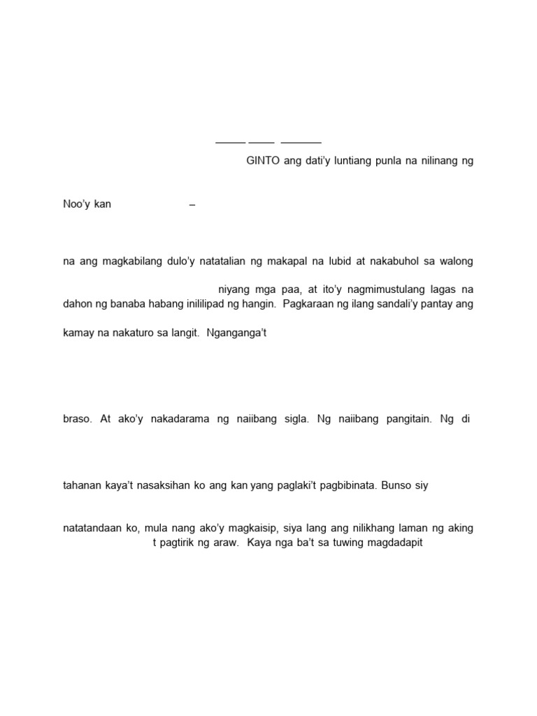 Huling Hiling Hinaing at Halinghing Ni Hermano Huseng | PDF