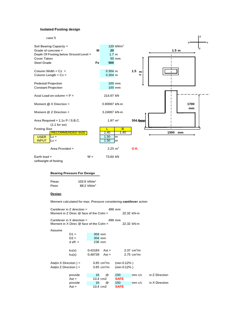F1 322 KnIsolated Footing F2 Muna | PDF
