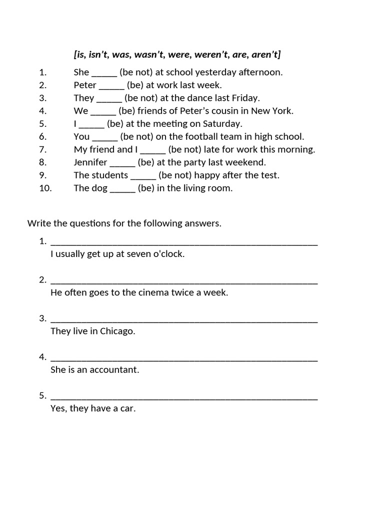 Basic Esl QUIZ | PDF