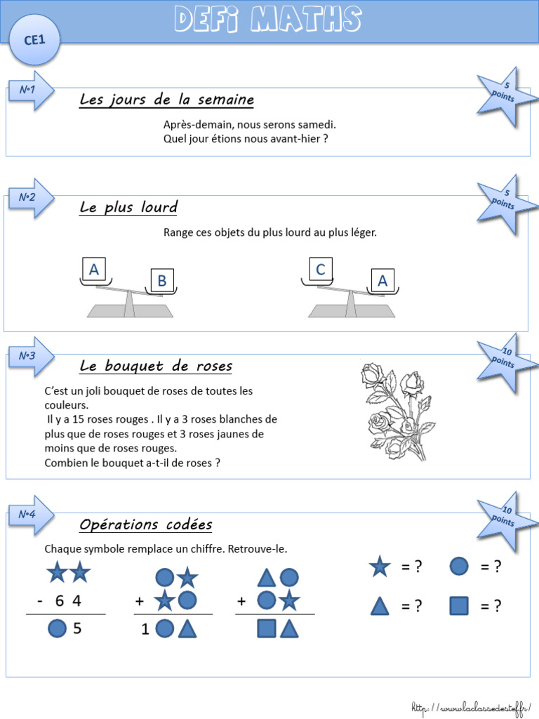 Defi Maths Ce1 | PDF