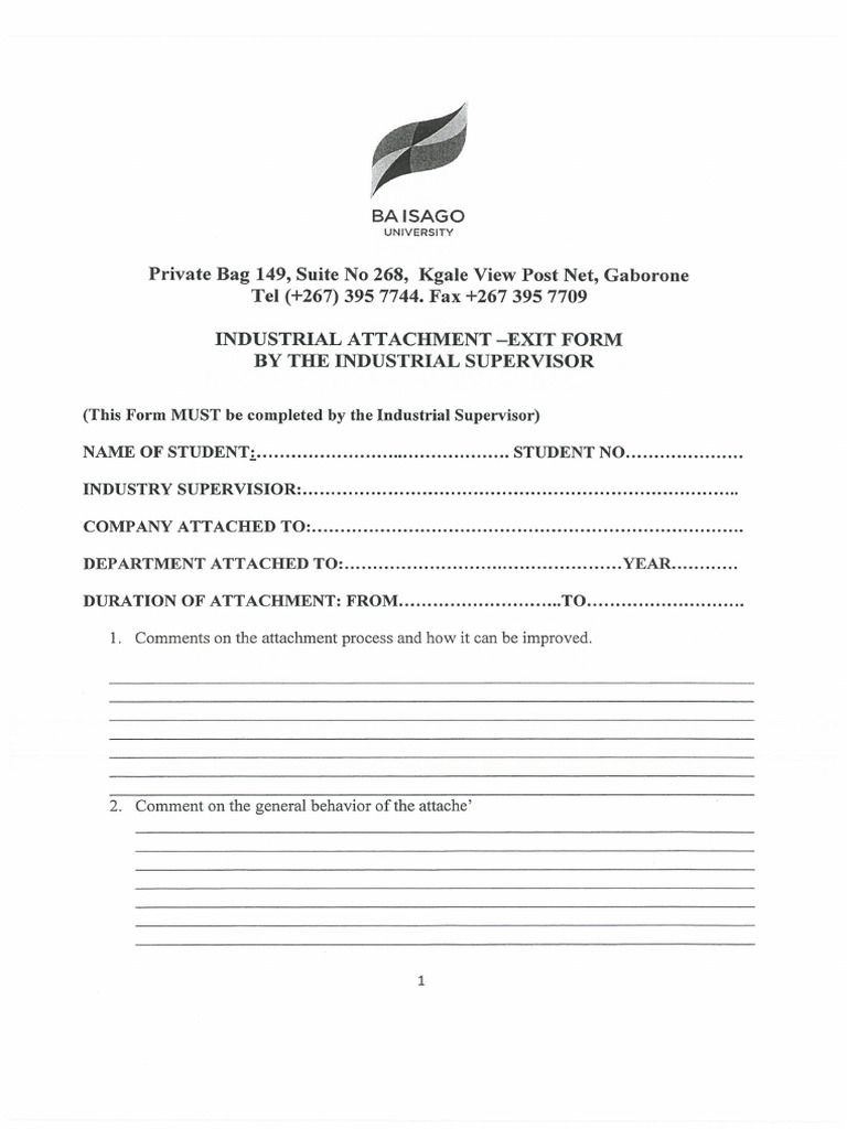 Exit Form-Industry | PDF