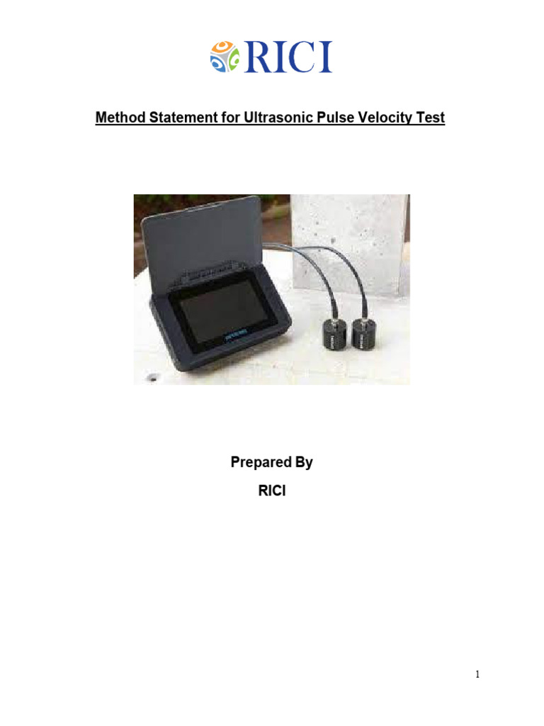 Method Statements For UPV PDF | PDF | Ultrasound | Waves