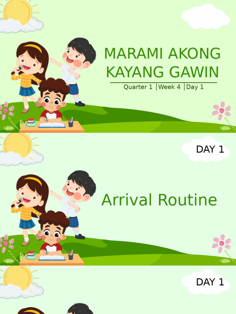 Kindergarten Q1 Week 4 Day 1 Asf | PDF