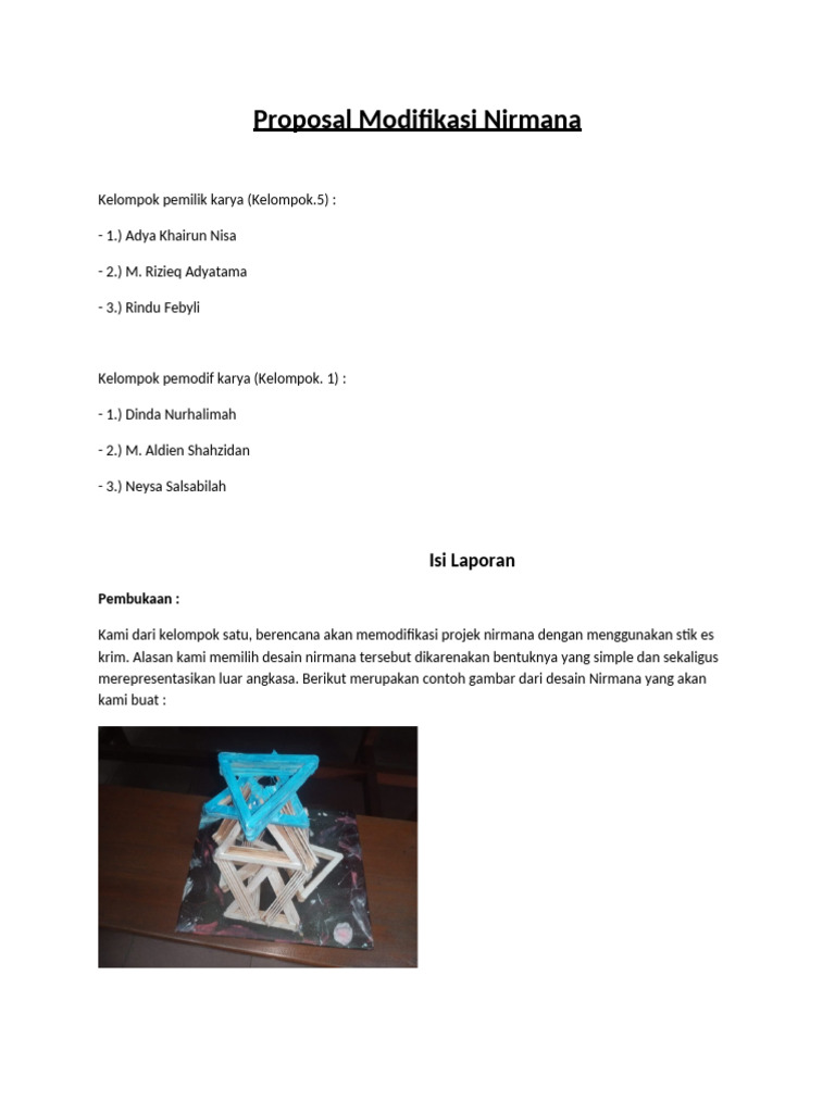 Proposal Modifikasi Nirmana Kelompok 1 | PDF