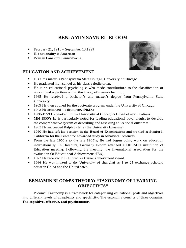 Benjamin Bloom | PDF
