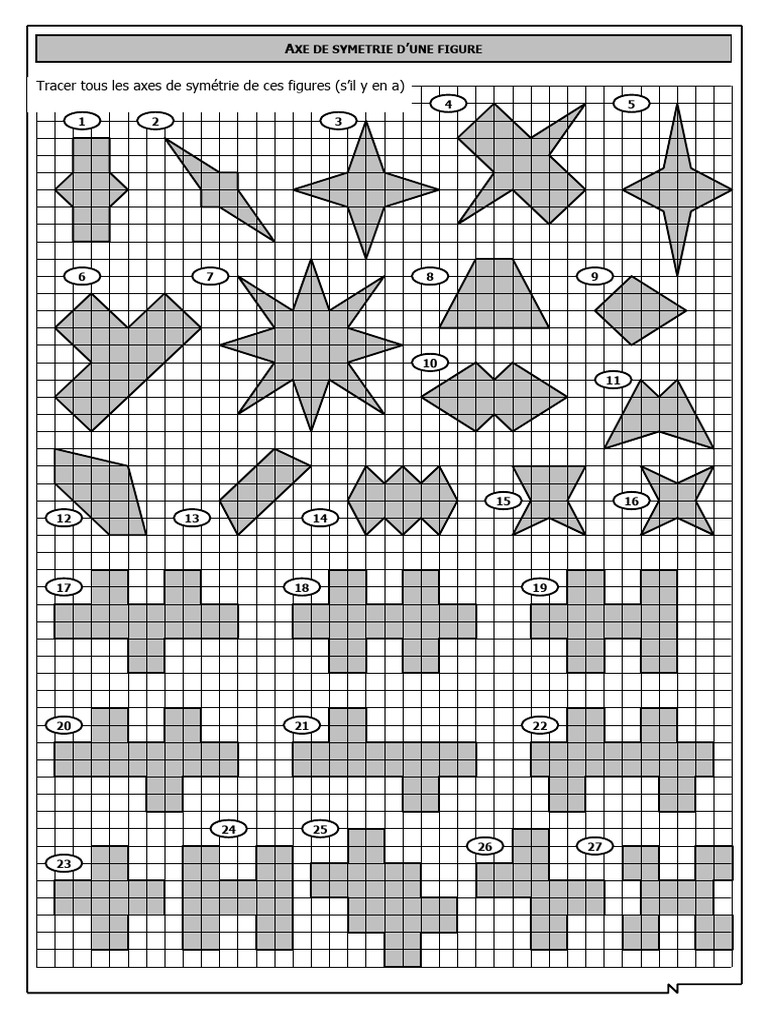 Axes-De-Symétrie-De-Figures-Complexes-6ème-Exercices - Copie | PDF