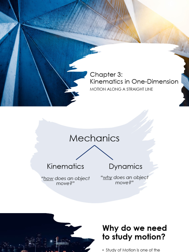 Kinematics in One-Dimension | PDF