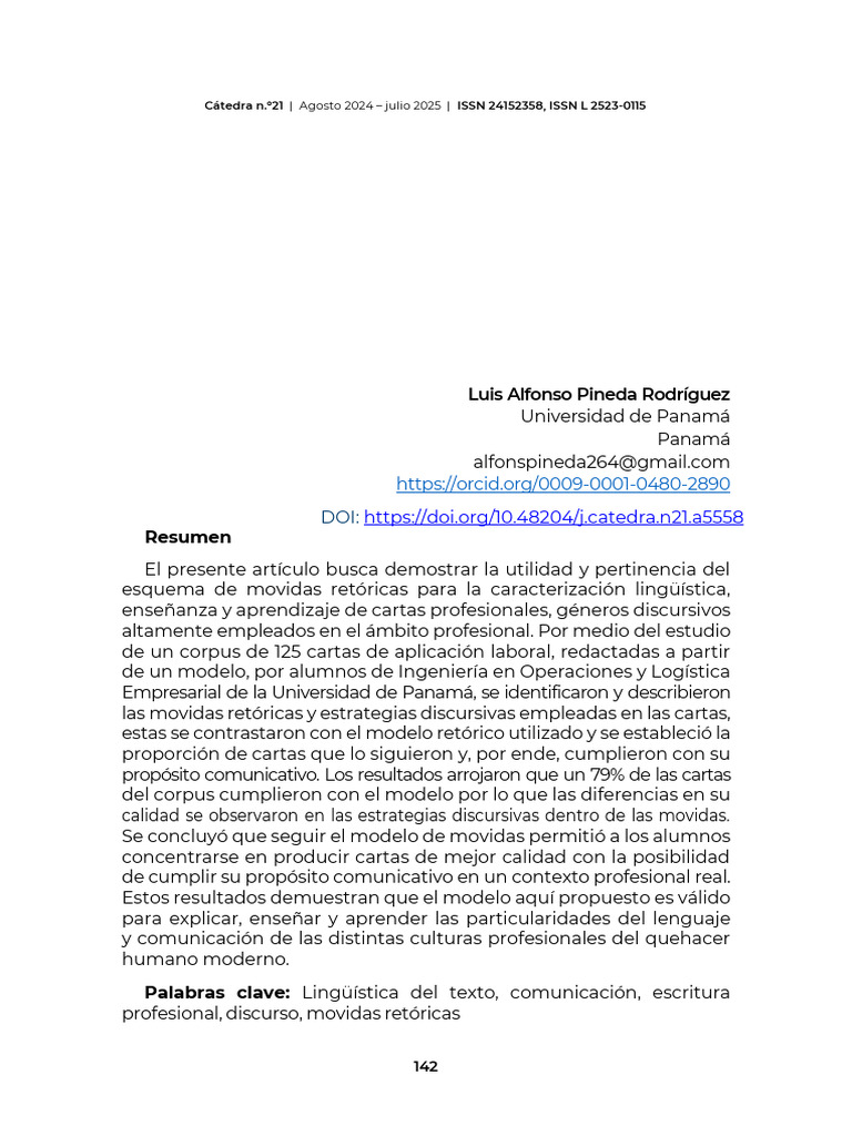 Movidas retóricas en cartas profesionales | PDF | Hablar en público ...
