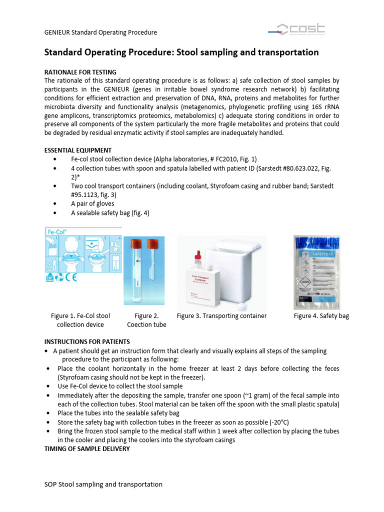 SOP Stool Sampling | PDF