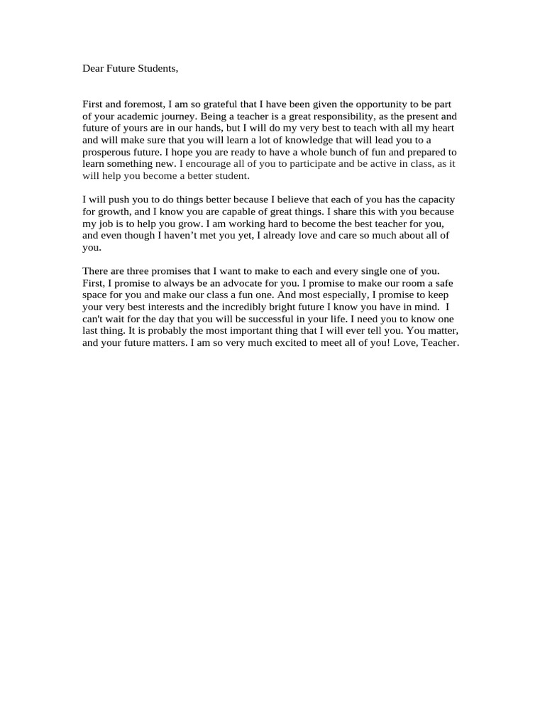 Dear Future Students | PDF