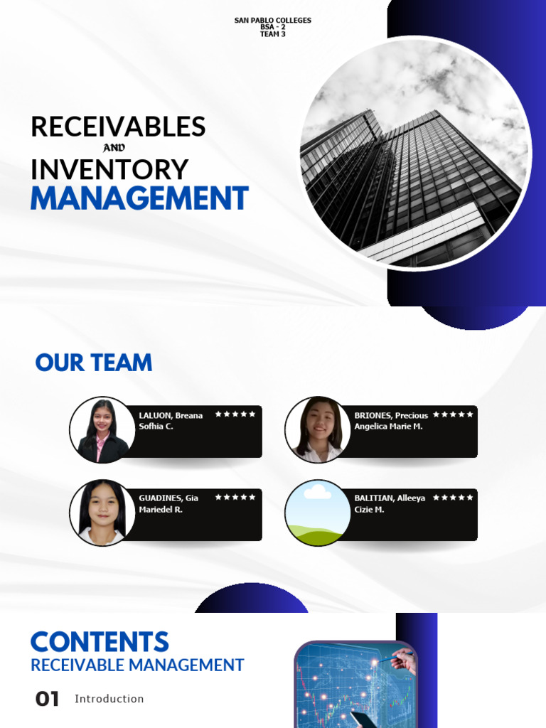Team 3 - Receivable and Inventory Management | PDF