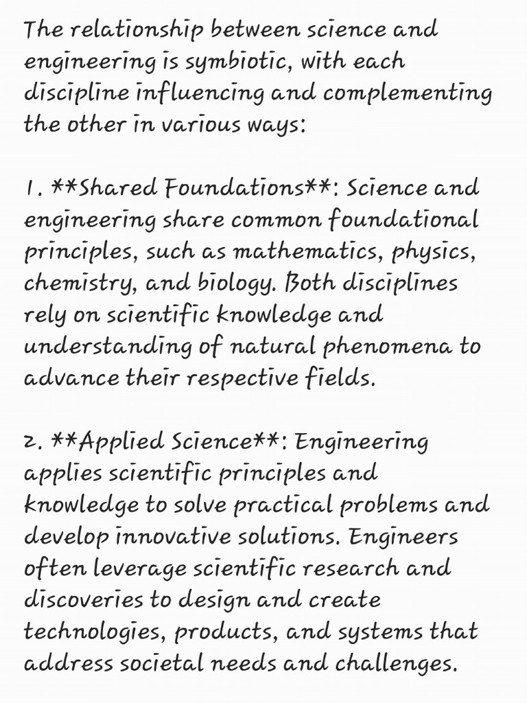 Relationship Between Science and Engineering - 240222 - 080941 | PDF