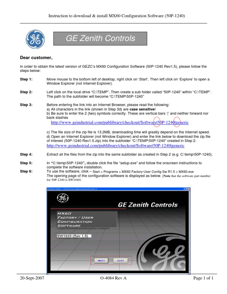 README - Software Installation Procedure O-4084 Rev A | PDF