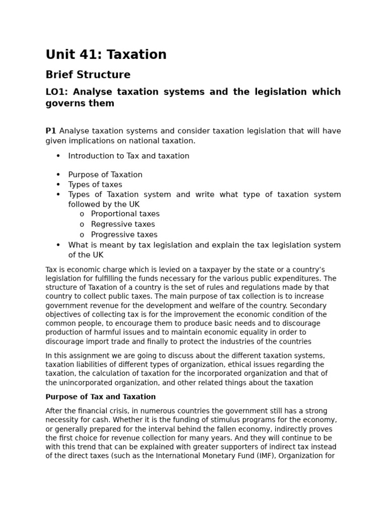Unit 41 - LO1 Structure | PDF