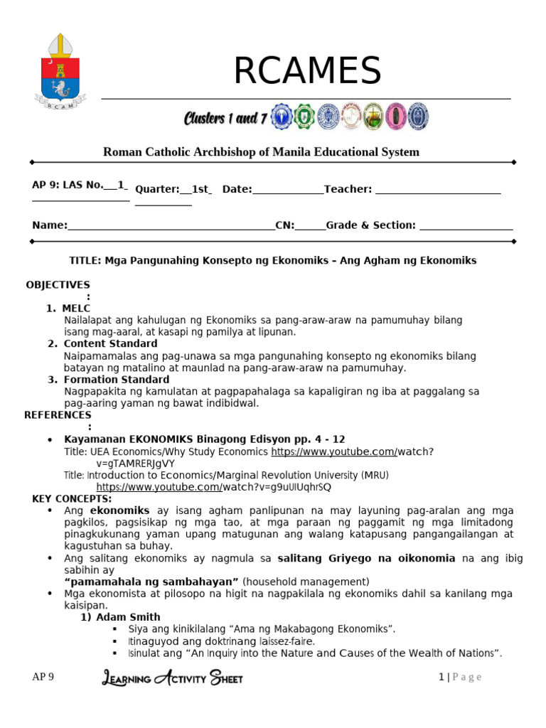 LAS 1st AP9 | PDF | Economies | Economics