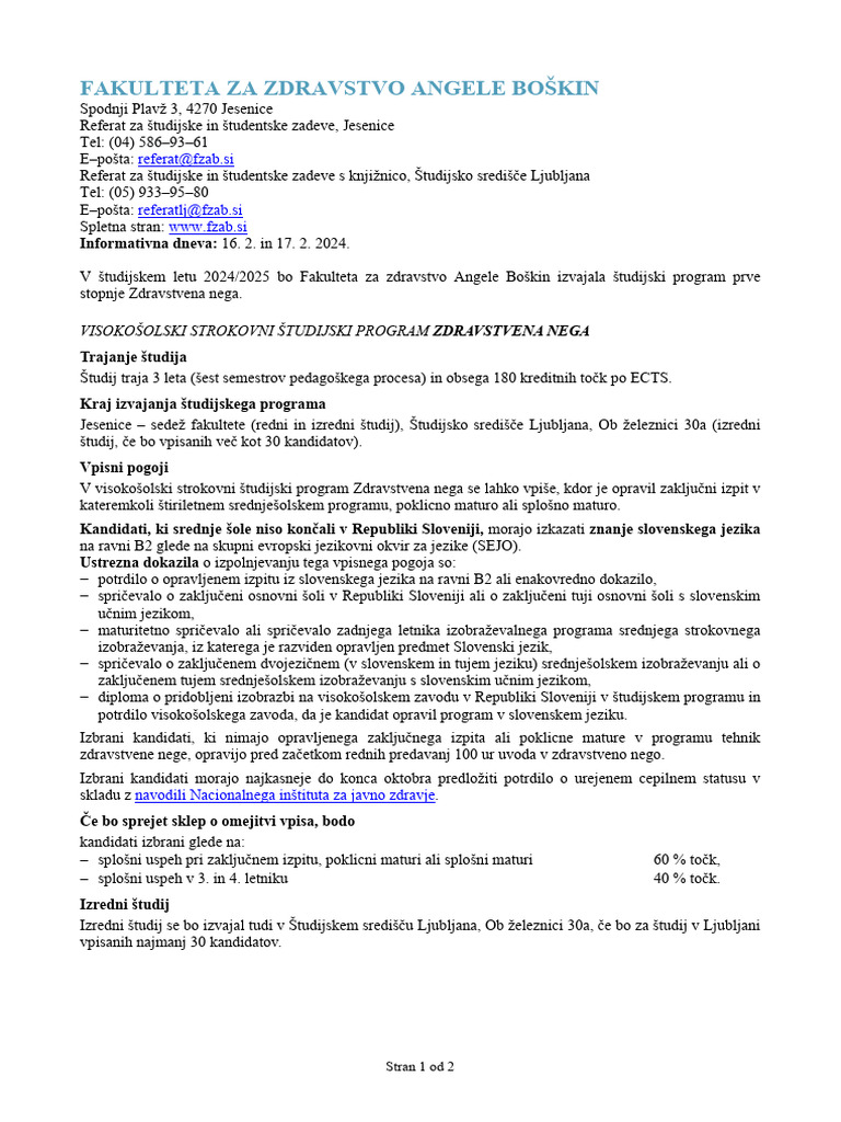 SVZ Fzab 2024 2025 Prva Stopnja | PDF