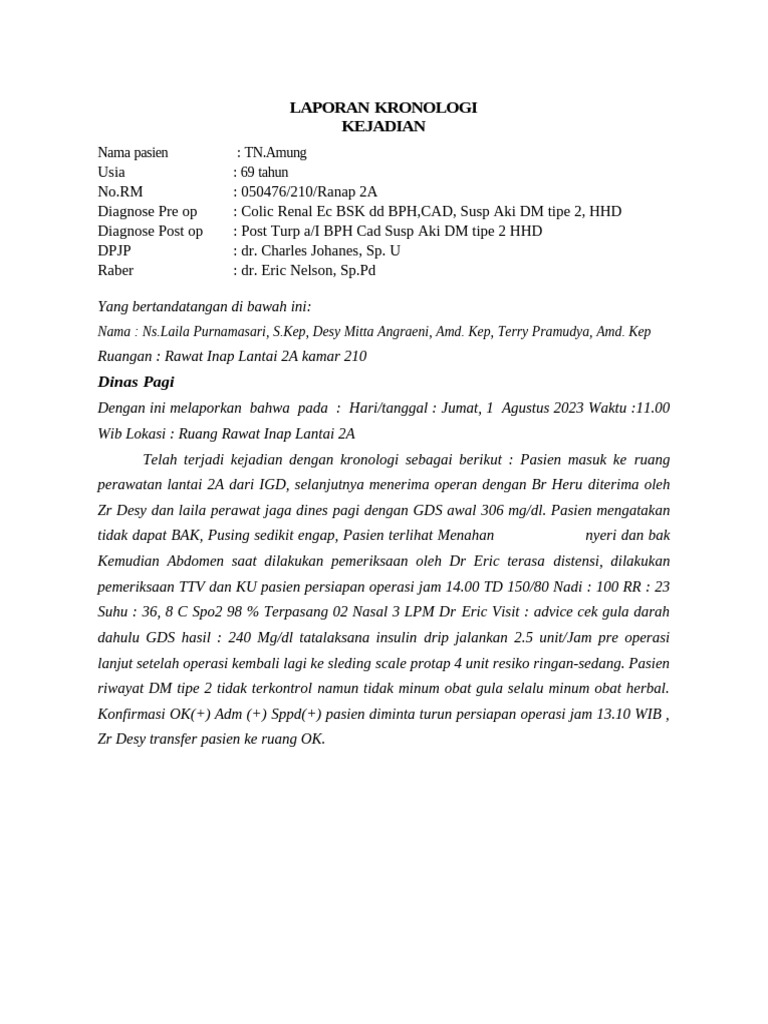 Laporan Kronologi Kejadian | PDF