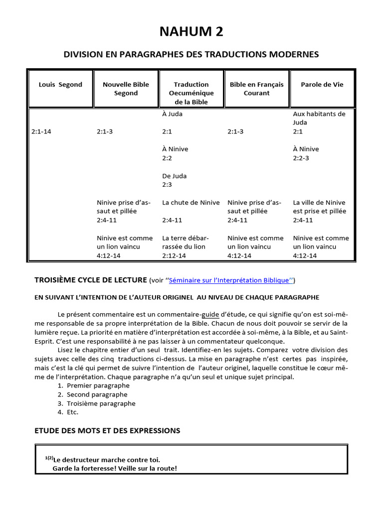 Commentaire Nahum 2 | PDF