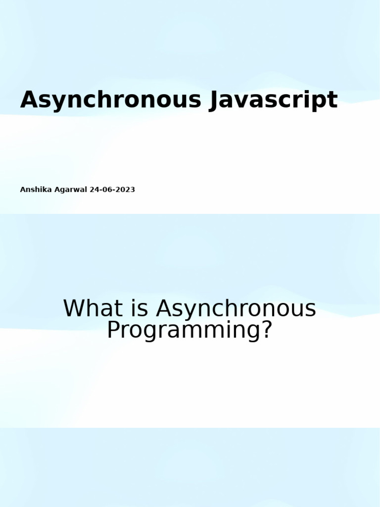 Asynchronous Javascript Lec7 | PDF | Teaching Methods & Materials | Computers