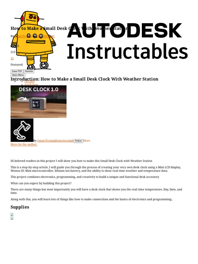 How To Make A Small Desk Clock With Weather Station - 8 Steps (With Pictures) - Instructables ...