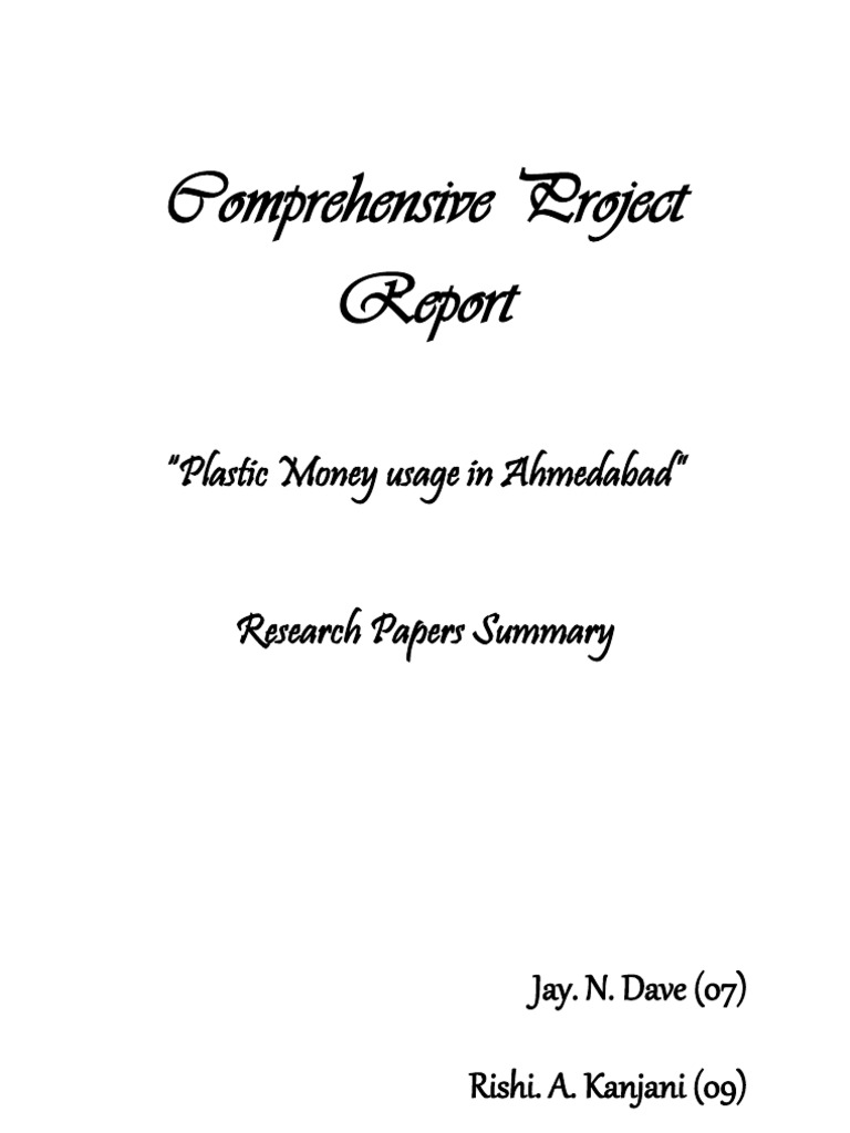 Comprehensive Project Report | PDF | Credit Card | Debits And Credits