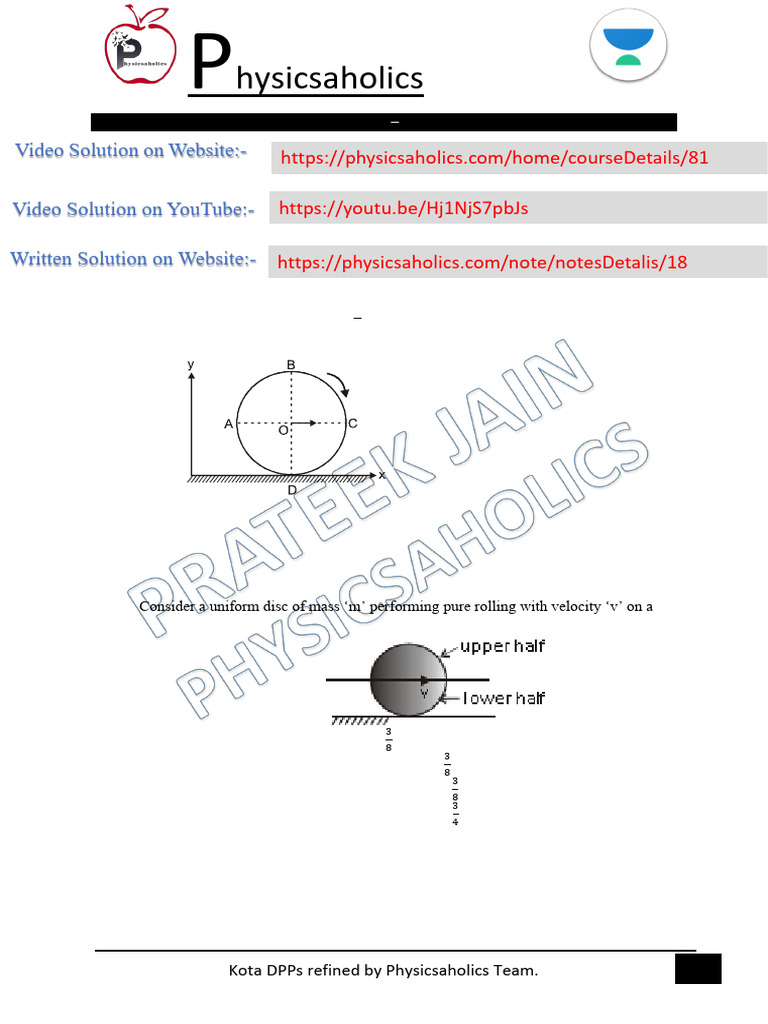 Uploads1638946921DPP-7 (JEE Main & Adv.) Rotation - Instantaneous Axis ...