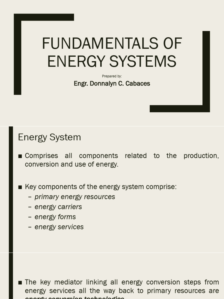 Fundamentals of Energy Systems | PDF