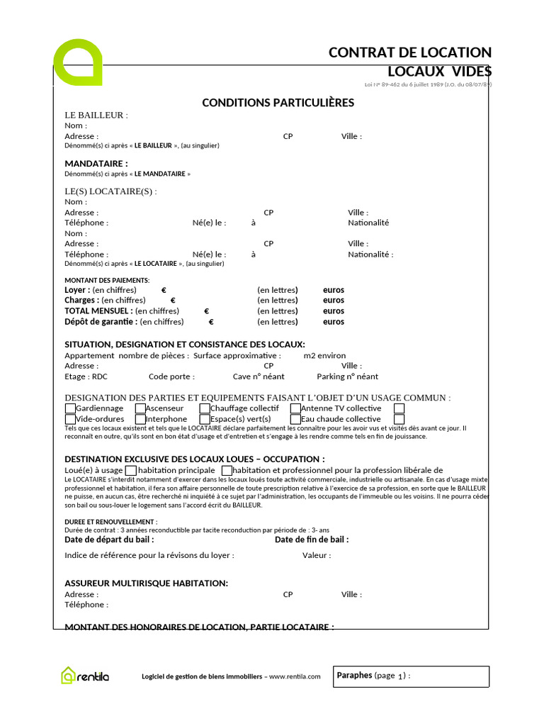 Bail Location Vide 1 | PDF